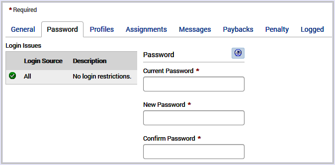 My Info: Password
